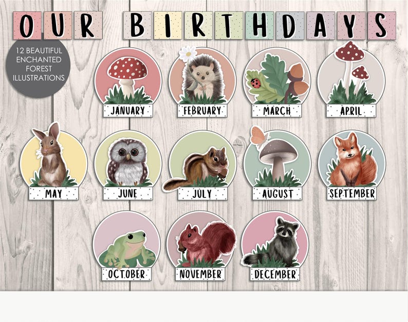 ENCHANTED FOREST Birthday Display, Celebration Classroom Display ...