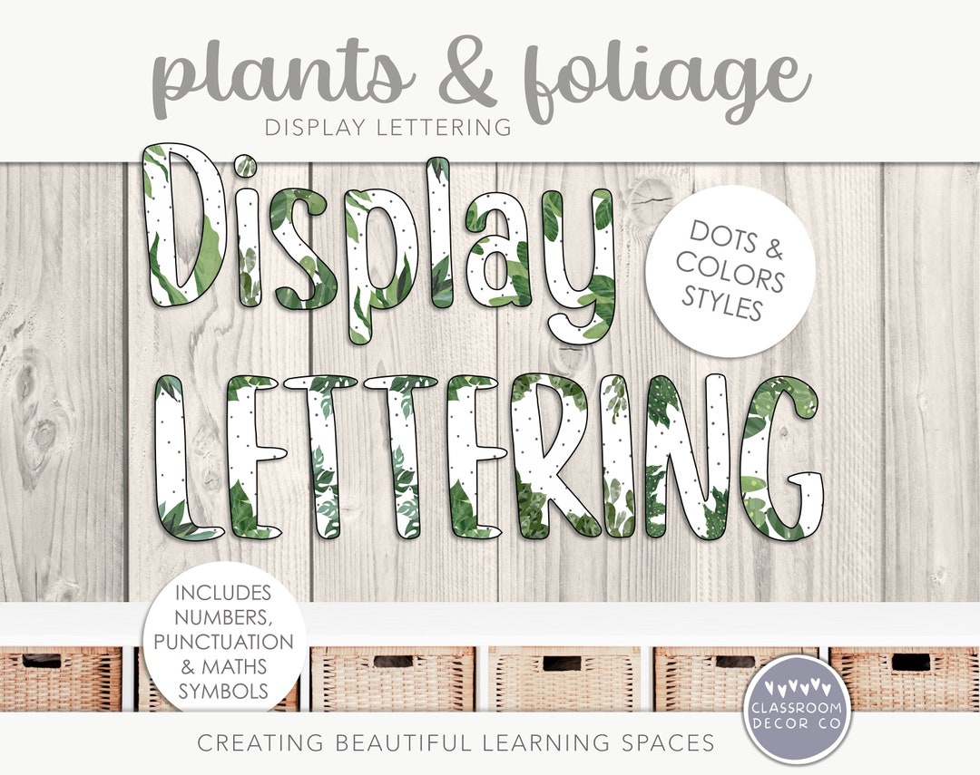 PLANTS & FOLIAGE Display Lettering, Custom Classroom Display, Modern ...