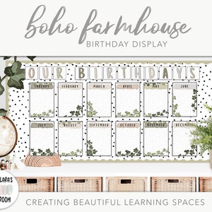 BOHO FARMHOUSE Birthday Display Celebration Classroom - Etsy