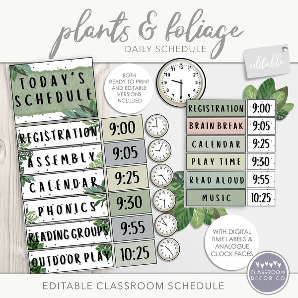 Modern Greenery Classroom Decor - Etsy