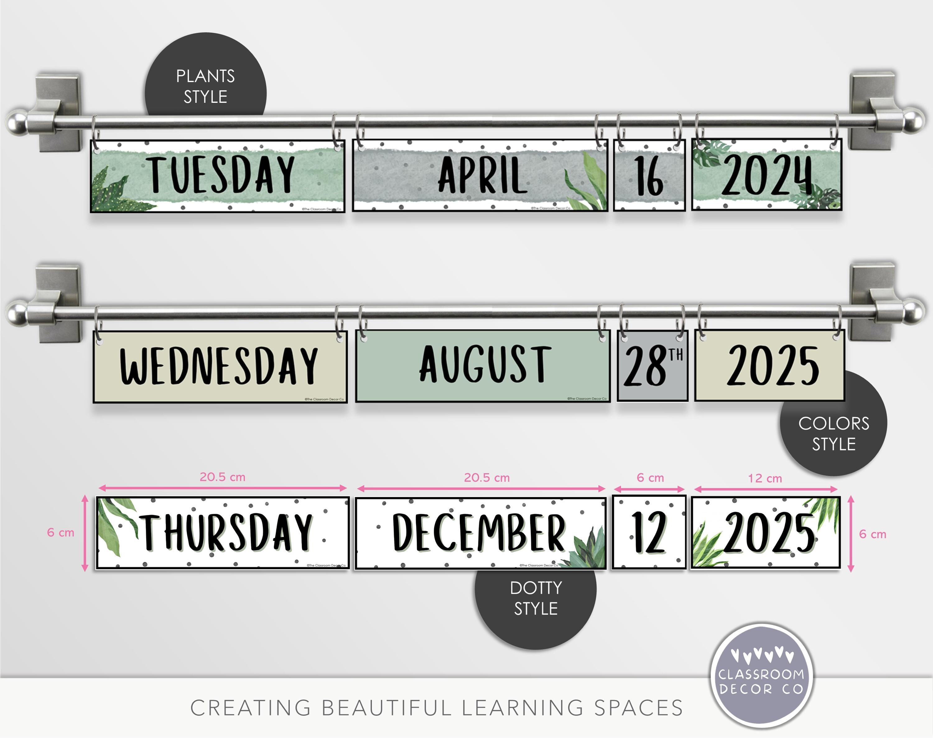 PLANTS & FOLIAGE Flip Calendar, Natural Greenery Boho Display, Neutral ...