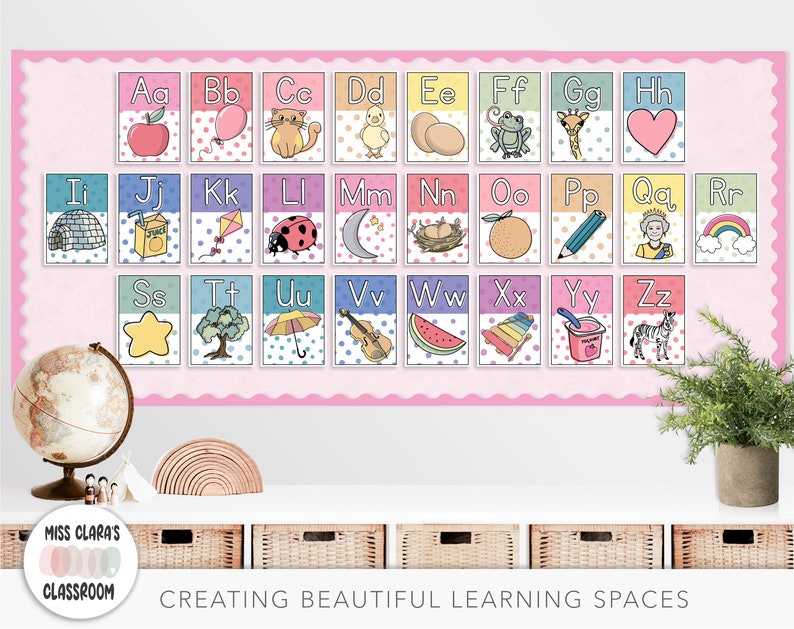 POLKA DOTS BRIGHTS Alphabet Posters Classroom Letters - Etsy