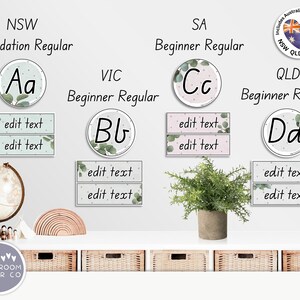 EUCALYPTUS Word Wall, Editable Vocabulary Display, Editable Classroom ...