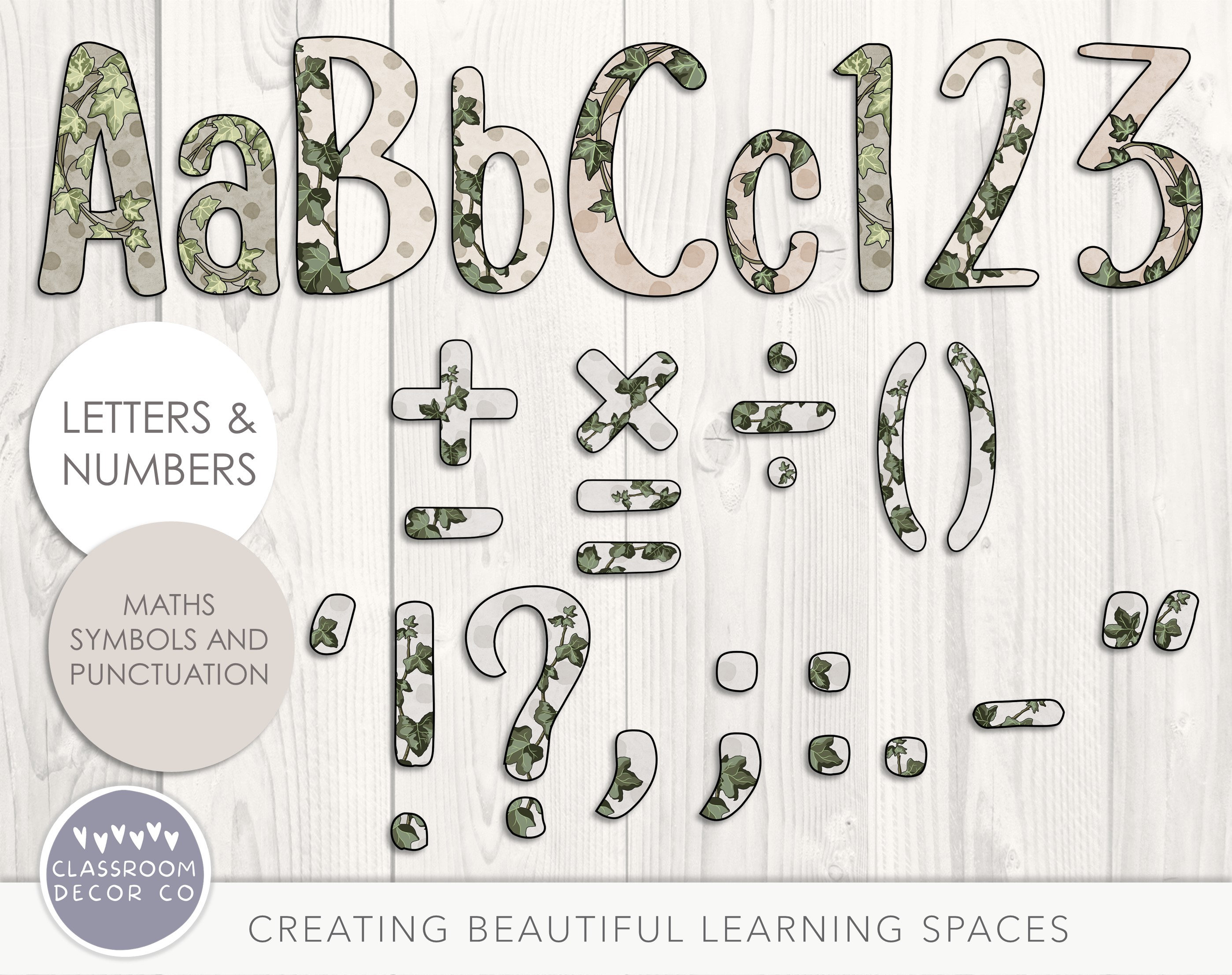 BOHO FARMHOUSE Display Lettering, Custom Classroom Display, Modern ...