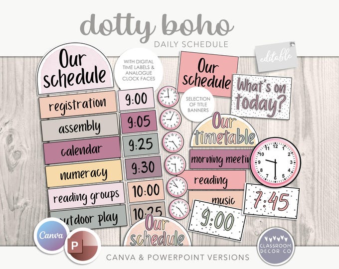 EDITABLE Daily Schedule Cards, Editable Classroom Schedule, Daily ...