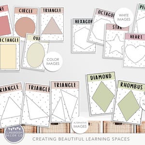 ENCHANTED FOREST Shape Posters, Classroom Printables, Rustic Woodland ...