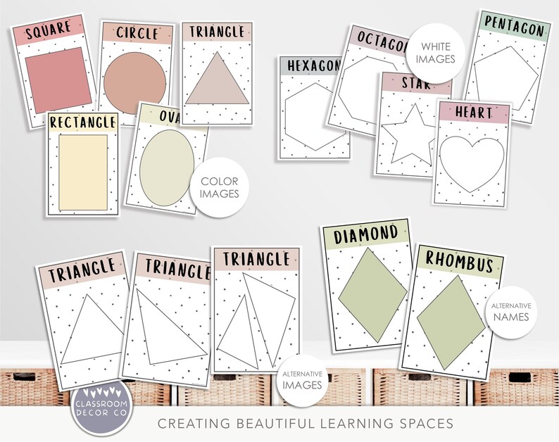 ENCHANTED FOREST Shape Posters, Classroom Printables, Rustic Woodland ...