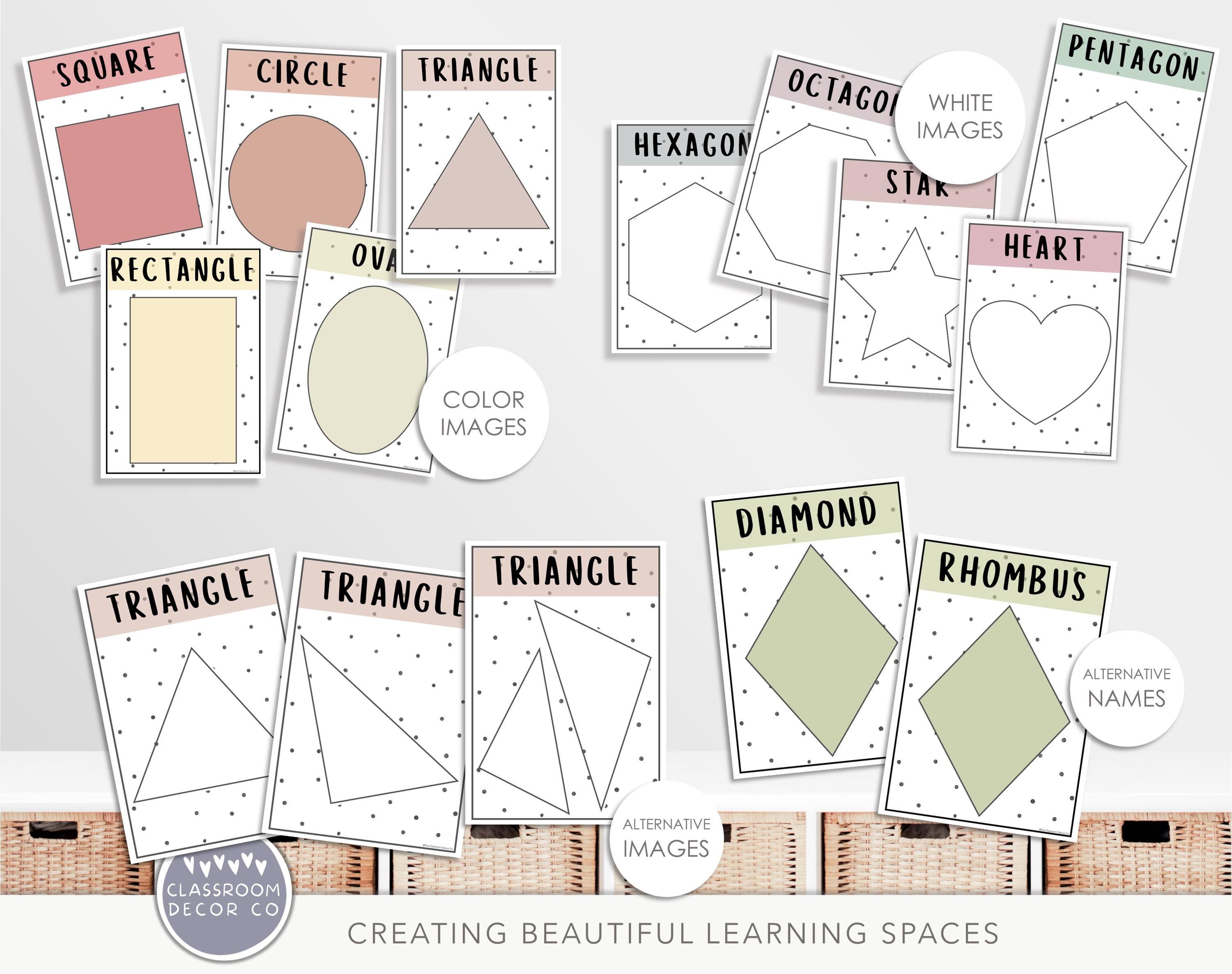 ENCHANTED FOREST Shape Posters, Classroom Printables, Rustic Woodland ...