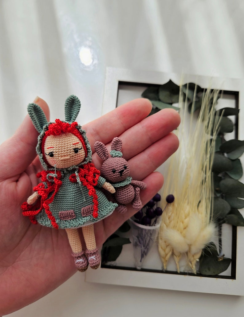 Lilly and Bunny Mini Amigurumi Doll Miniature Movie - Etsy
