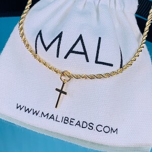 18K Baby Cross Necklace,rope Chain With Cross,toddler Boy Necklace,kids ...