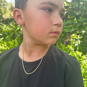18K Baby Rope Chain Necklace, Gold Necklace Toddler Boy, Baby Jewelry ...