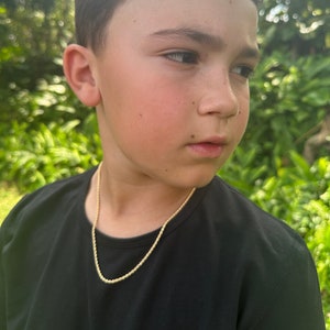 18K Baby Rope Chain Necklace, Gold Necklace Toddler Boy, Baby Jewelry ...