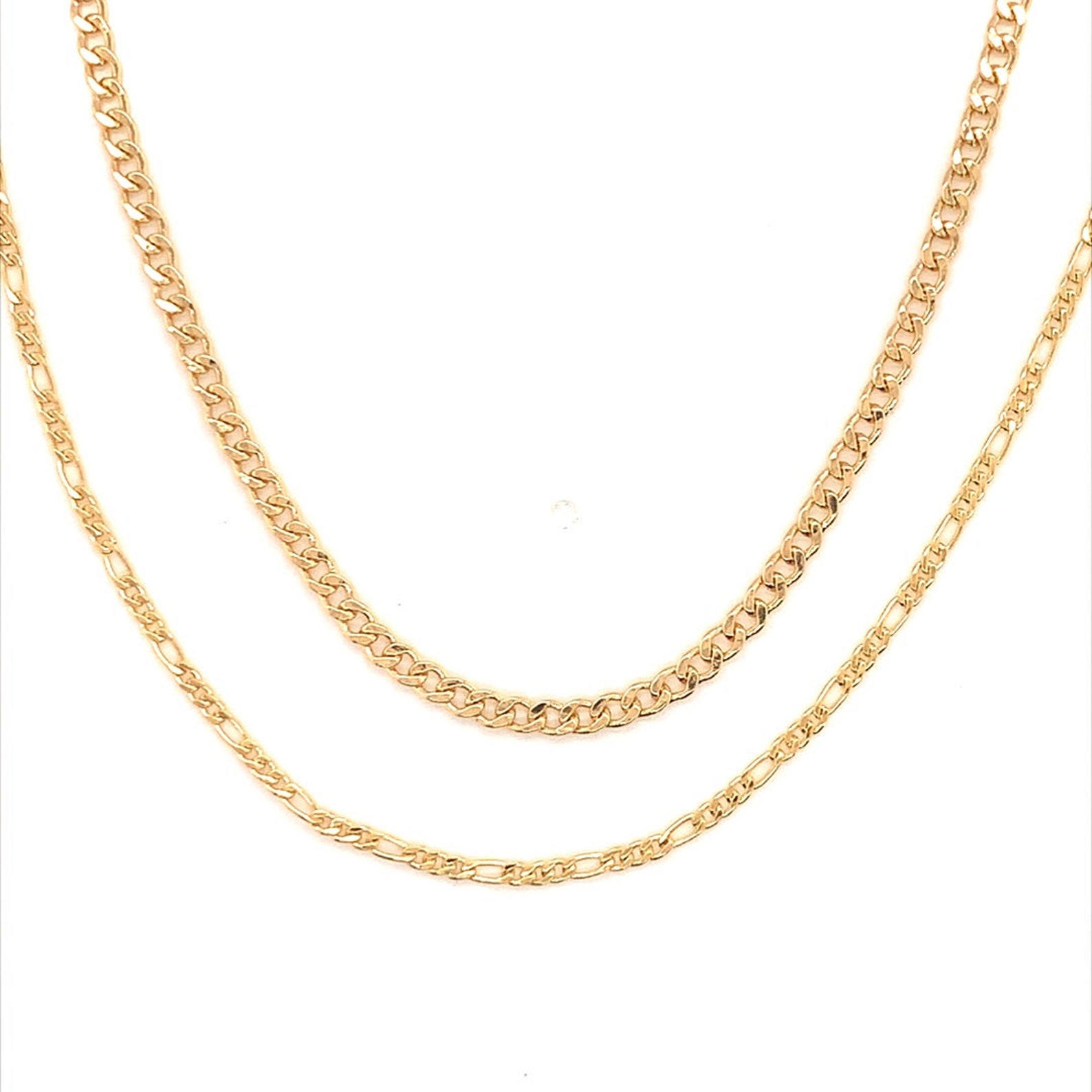 18K Toddler Boy Cross Necklacefigaro Chain With Crosskids - Etsy