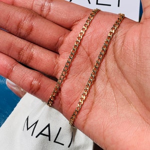 18K Thick Gold Curb Chain, 3.5mm Kids Necklace, Toddler Gold Chain ...