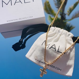 18K Baby Cross Necklace,rope Chain With Cross,kids Gold Cross Necklace ...
