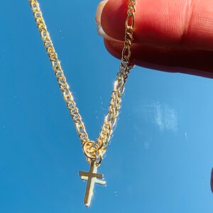 18K Children's Cross Necklace, Dainty Kids Cross Necklace, Baptism Gift ...
