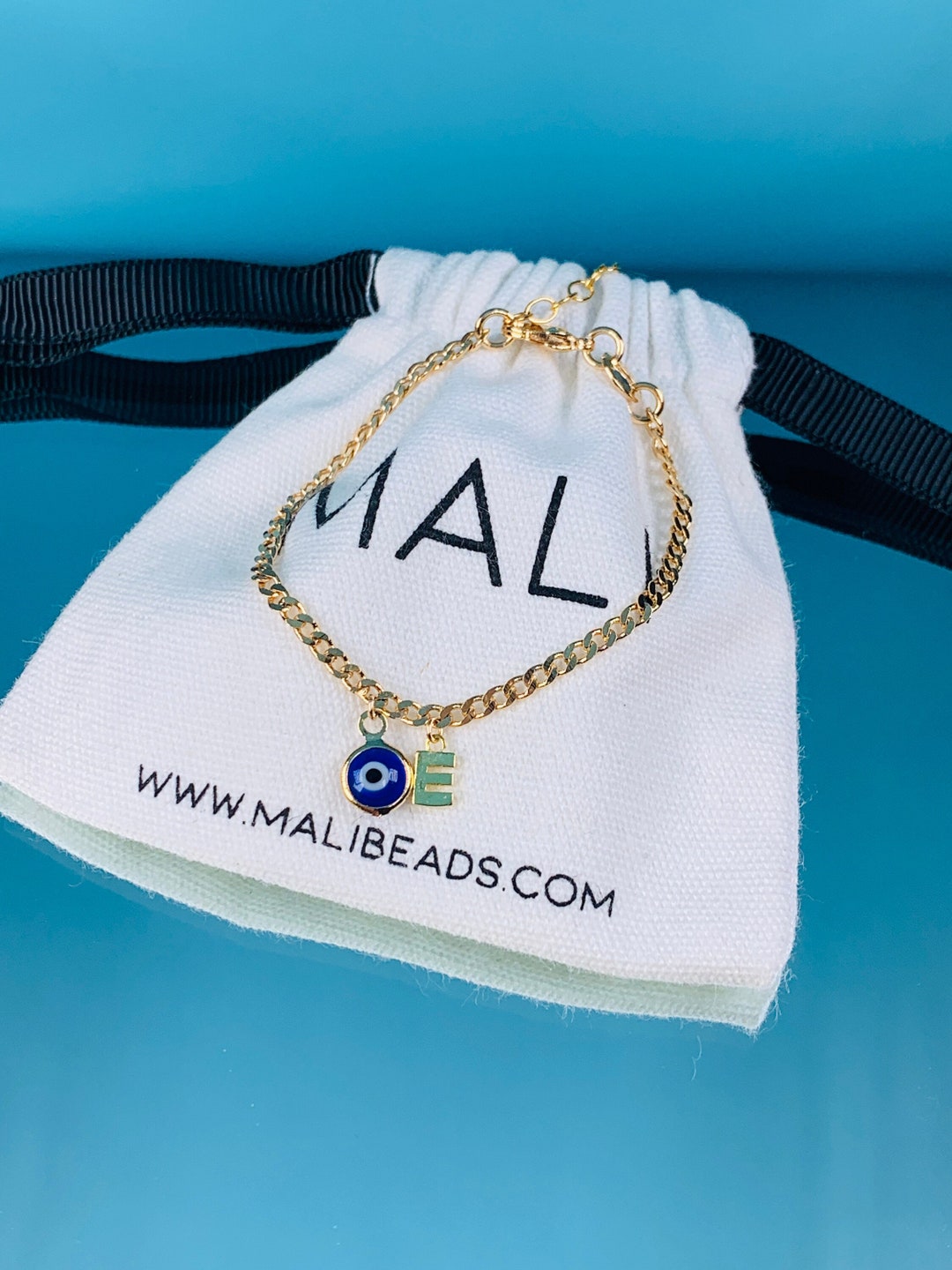 Personalized Evil Eye Baby Bracelet, 18K Gold Filled, Protection ...