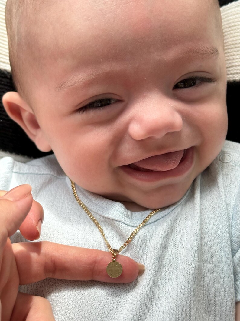 Saint Benedict Necklace for Baby, Toddler Gold Chain, Kids Necklace ...