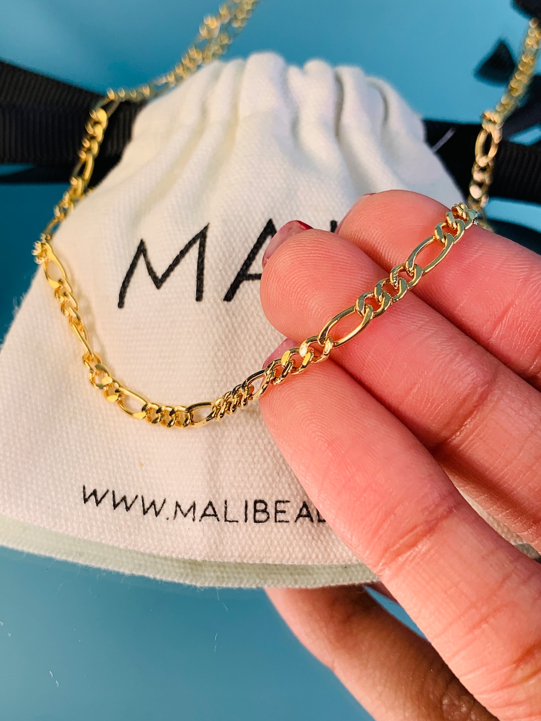 18K Baby Figaro Chain Necklace, Kids Figaro Necklace, Toddler Figaro ...