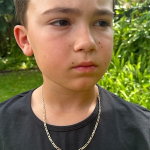 18K Baby Figaro Chain Necklace, Kids Figaro Necklace, Toddler Figaro ...