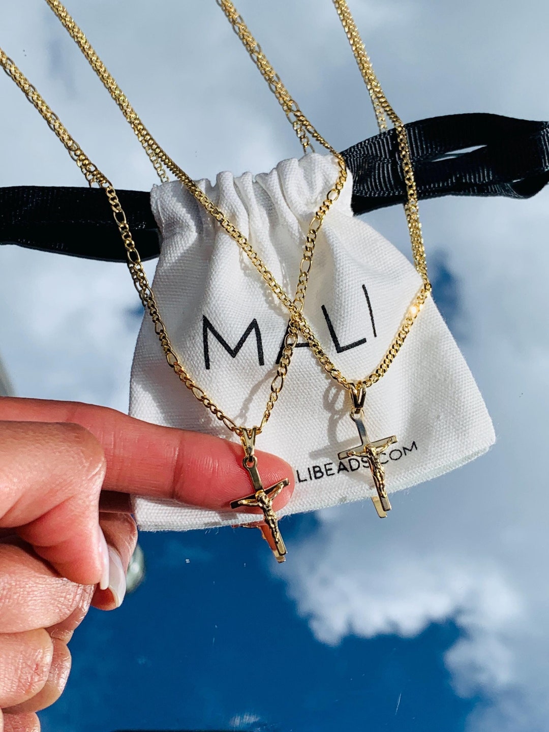 18K Gold Cross Necklace for Boy, Baptism Gift for Teen Boy, Baptism Boy ...