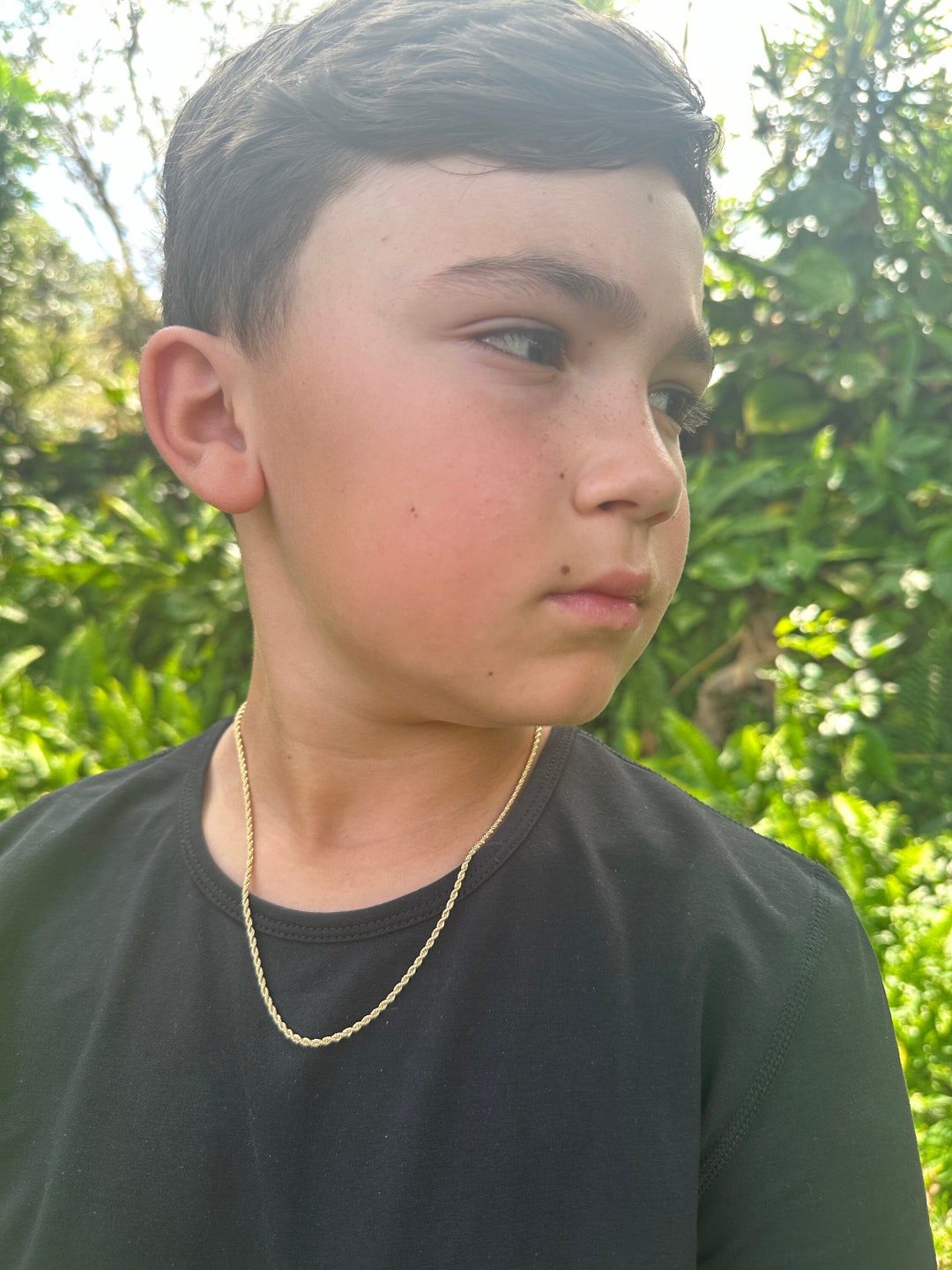 18K Baby Rope Chain Necklace, Gold Necklace Toddler Boy, Baby Jewelry ...