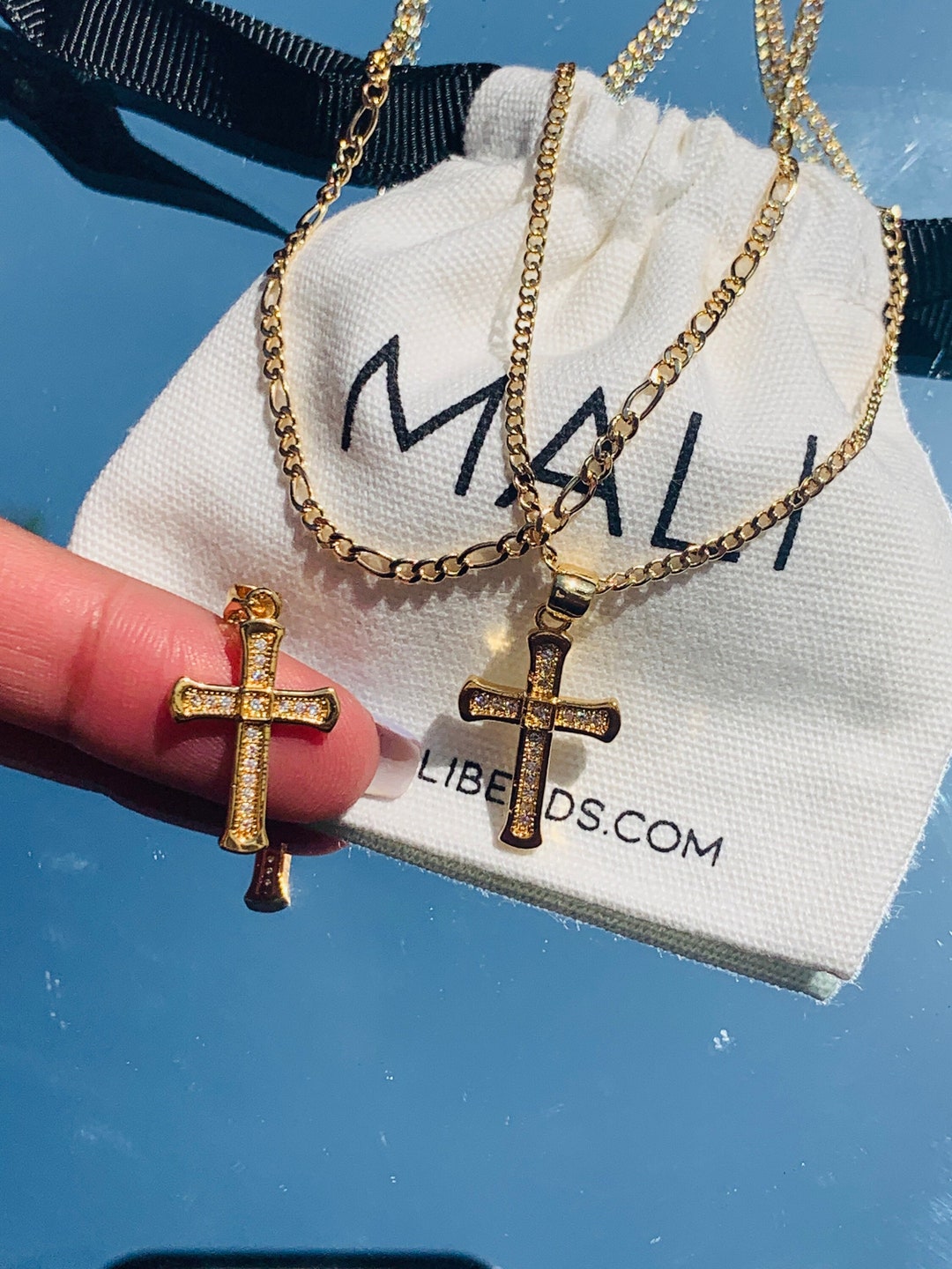 18K Diamond Cross Necklace for Boy, Toddler Necklace With Cross, Kids ...