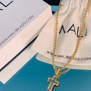 18K Baby Cross Necklacerope Chain With Crosskids Gold Cross - Etsy