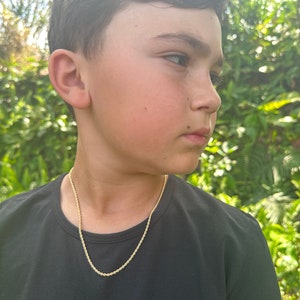 18K Baby Rope Chain Necklace, Gold Necklace Toddler Boy, Baby Jewelry ...