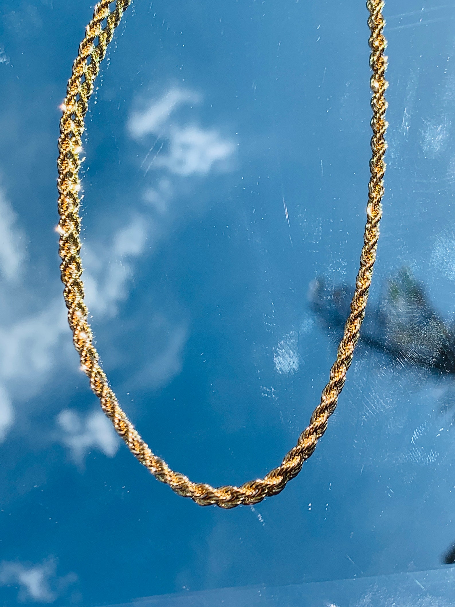 18K Rope Chain Necklace for Boy, 4mm Kids Rope Chain, Baby Boy Necklace ...