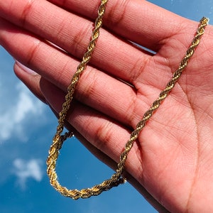 18K Rope Chain Necklace for Boy, 4mm Kids Rope Chain, Baby Boy Necklace ...