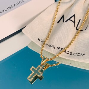 18K Baby Cross Necklacerope Chain With Crosskids Gold Cross - Etsy