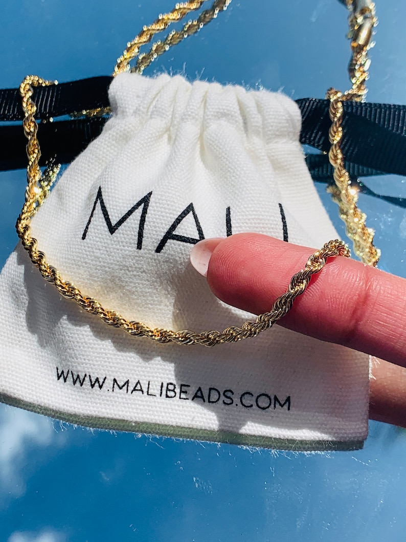 18K Rope Chain Necklace for Boy, 4mm Kids Rope Chain, Baby Boy Necklace ...