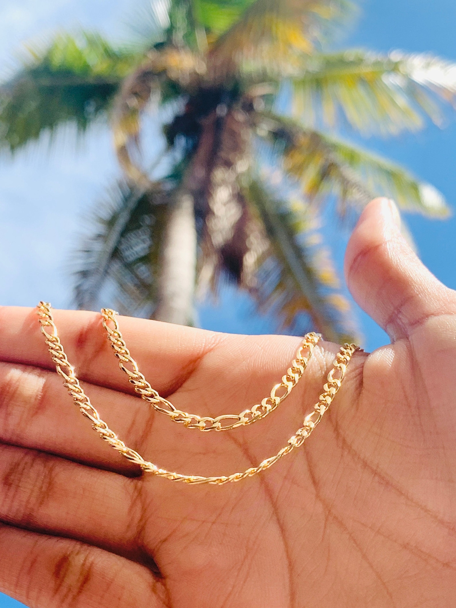 18K Baby Figaro Chain Necklacekids Figaro Necklacetoddler - Etsy