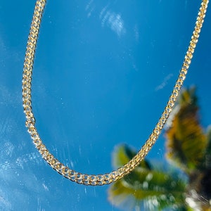 18K Thick Gold Curb Chain, 3.5mm Kids Necklace, Toddler Gold Chain ...