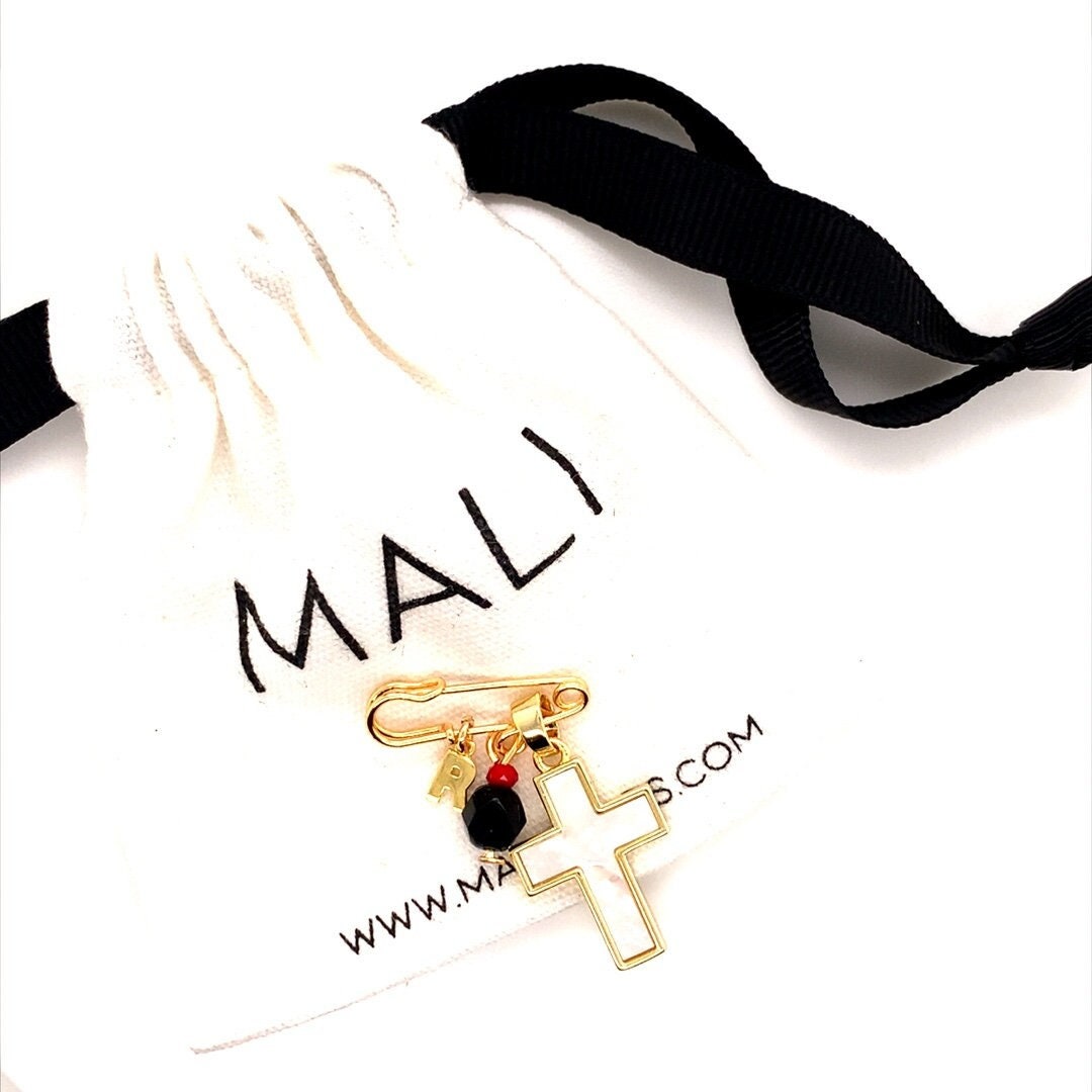 Dainty Baptismal Pin, Baby Boy Protection Brooch, Personalized ...