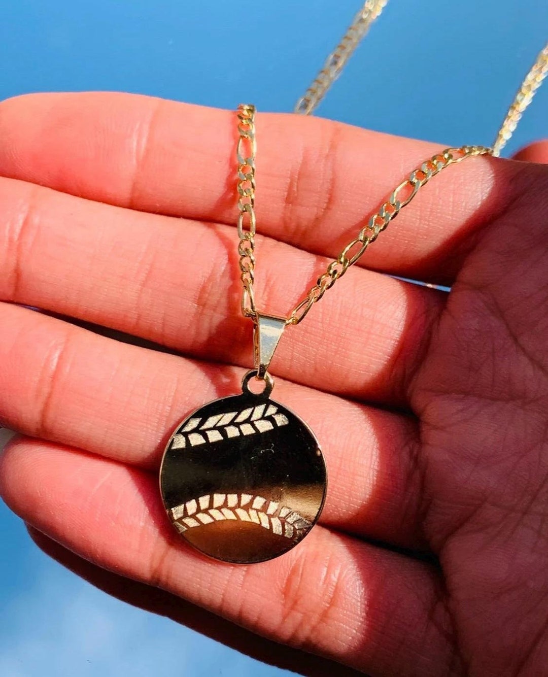 18k Teen Boy Baseball Chain Baby Boy Baseball Gift Baseball Player