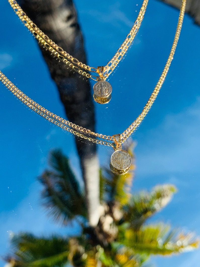 Saint Benedict Necklace for Baby, Toddler Gold Chain, Kids Necklace ...
