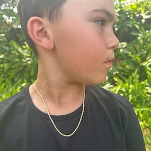 18K Baby Rope Chain Necklace, Gold Necklace Toddler Boy, Baby Jewelry ...