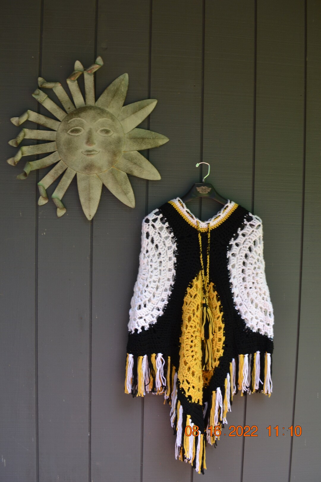 Game Day Poncho-steelers Black/gold/white - Etsy