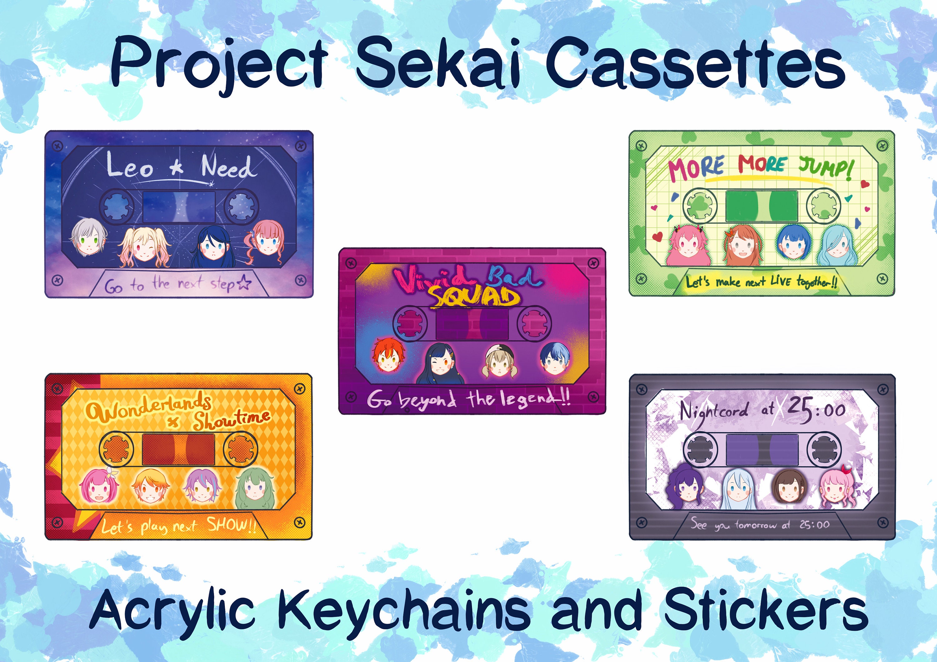 Project Sekai/colorful Stage Cassette Unit Vinyl Waterproof Stickers - Etsy