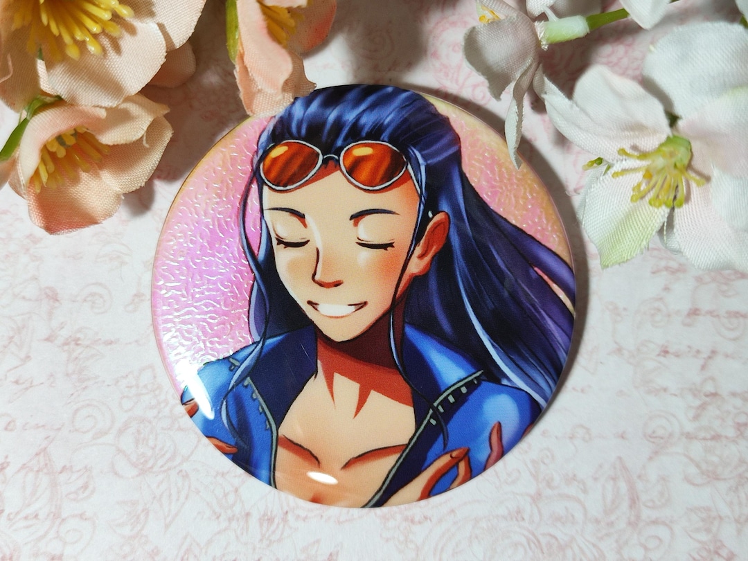 Nico Robin (one Piece) - Round Holographic Button Pin - Etsy