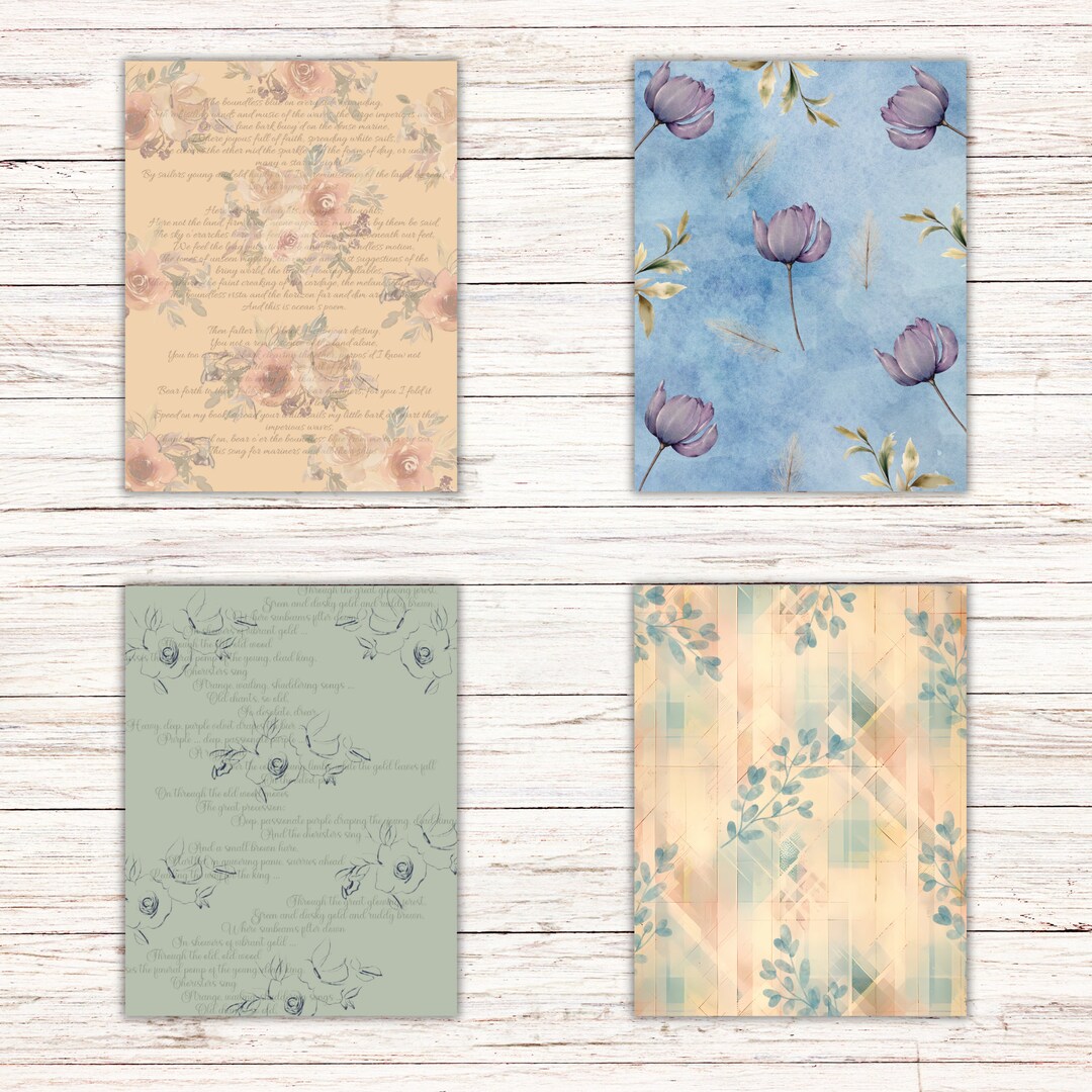 Floral Junk Journal Pages, Junk Journal Kit, Vintage, Shabby, Labels ...