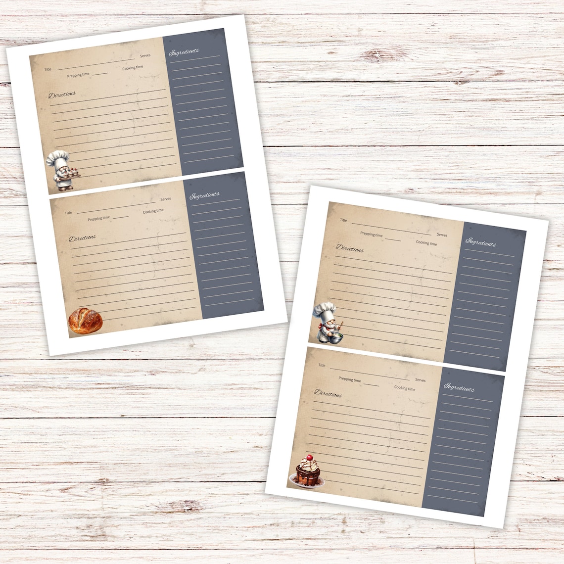 Recipe Journal Kit, Kitchen Junk Journal, Journal Printable, Cookbook ...