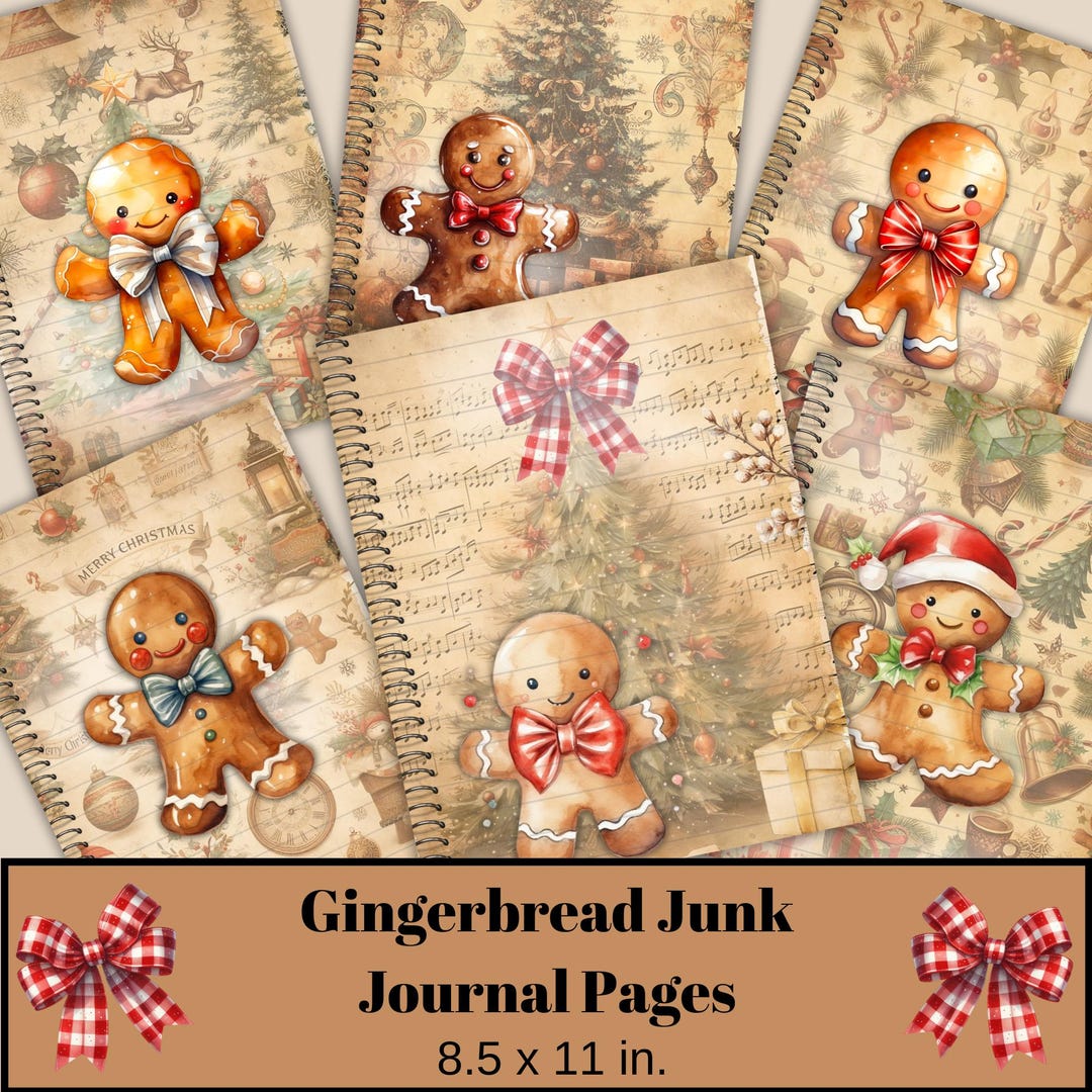 Gingerbread Junk Journal Pages, Christmas Junk Journal Page, Junk ...