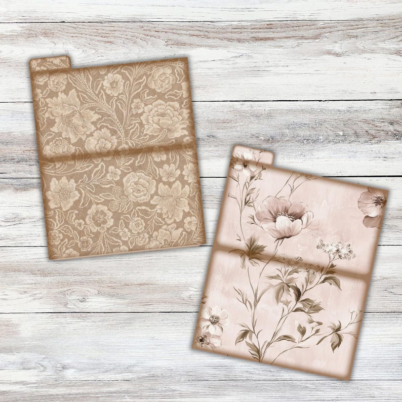 Vintage Distressed File Folders, Journal Embellishment, Pockets ...