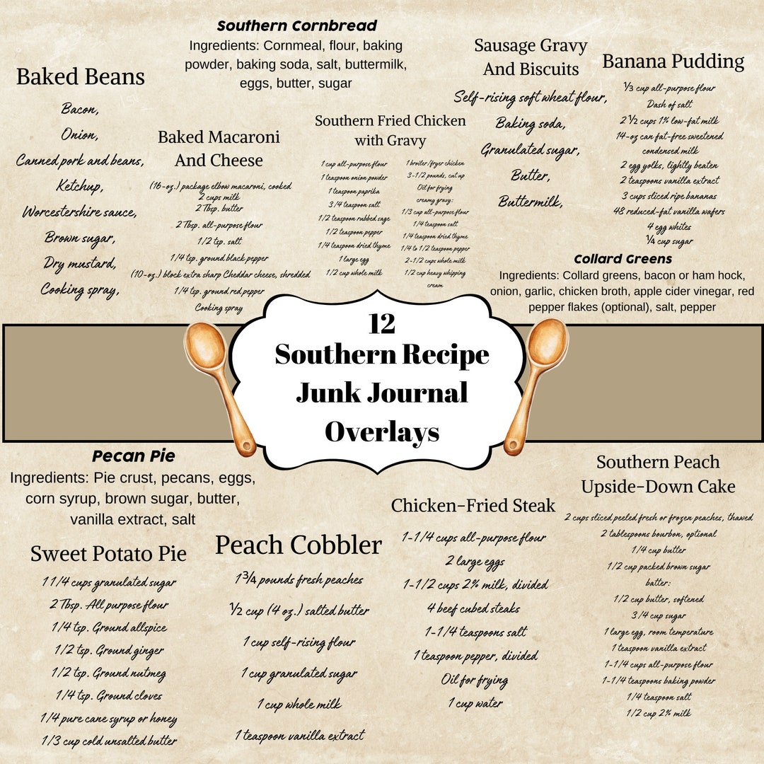 Recipe Text Overlays, PNG Digital Download With Transparent Backgrounds ...