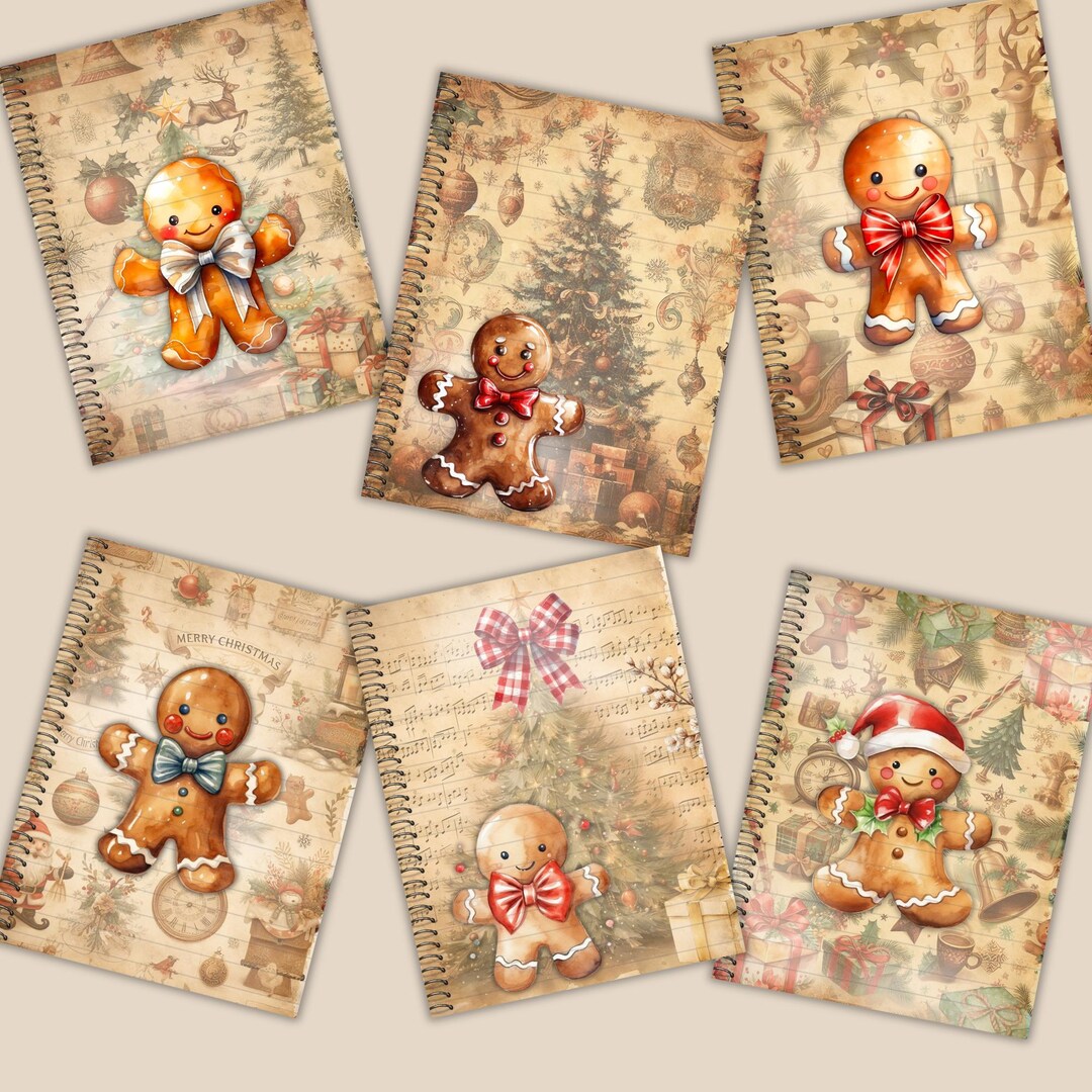 Gingerbread Junk Journal Pages, Christmas Junk Journal Page, Junk ...