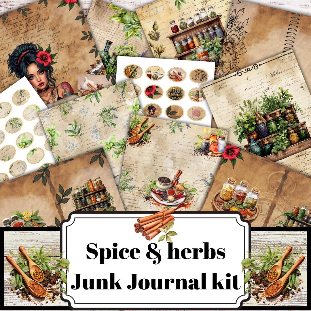 Kitchen Spices Junk Journal Kit, Witchy Vibes, Collage Sheets, Kits ...