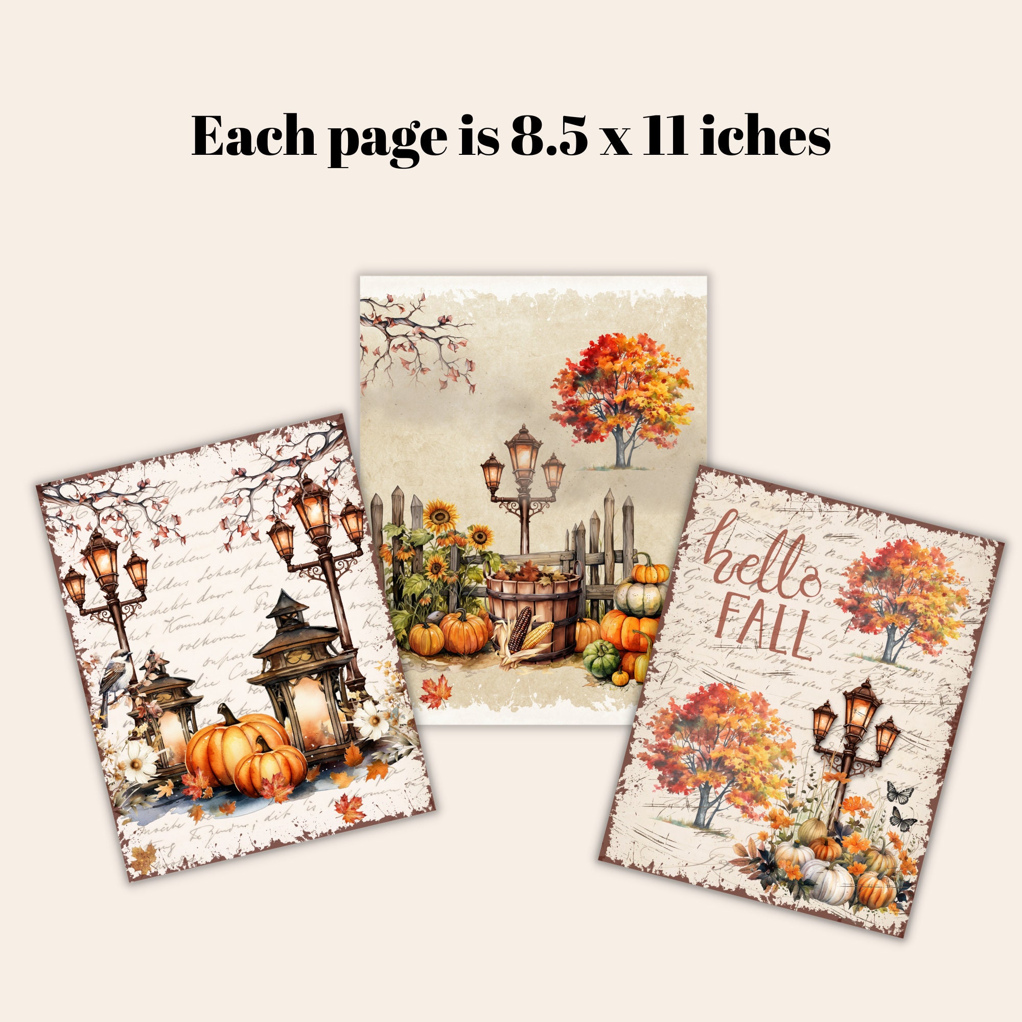 Fall Junk Journal Kit, Fall Journal Pages, Fall Printable Journal Pages ...